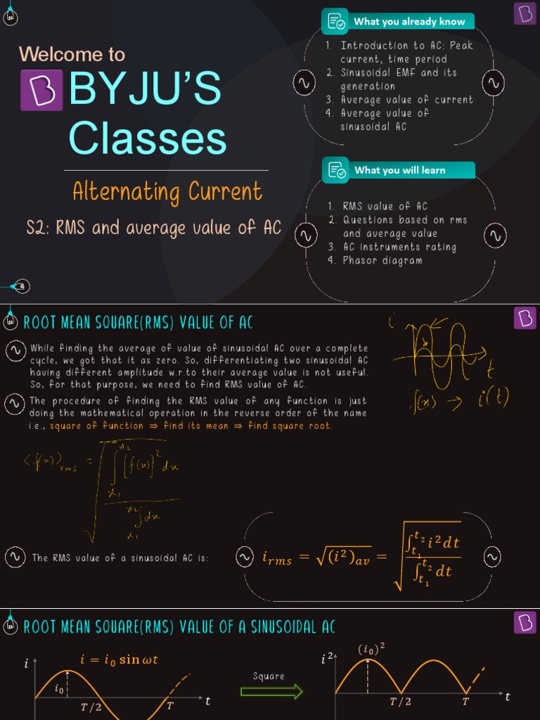 RMS and Average Value of AC | PDF | Root Mean Square | Electronic ...