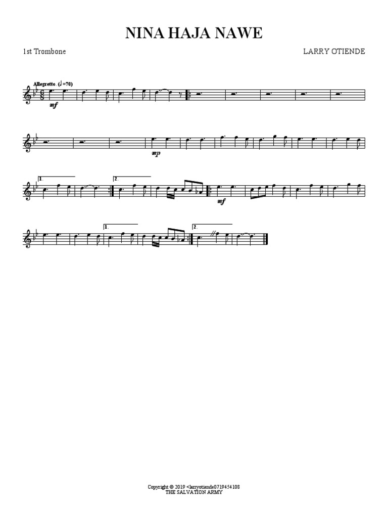 Nina Haja Nawe 1st Tromb | PDF