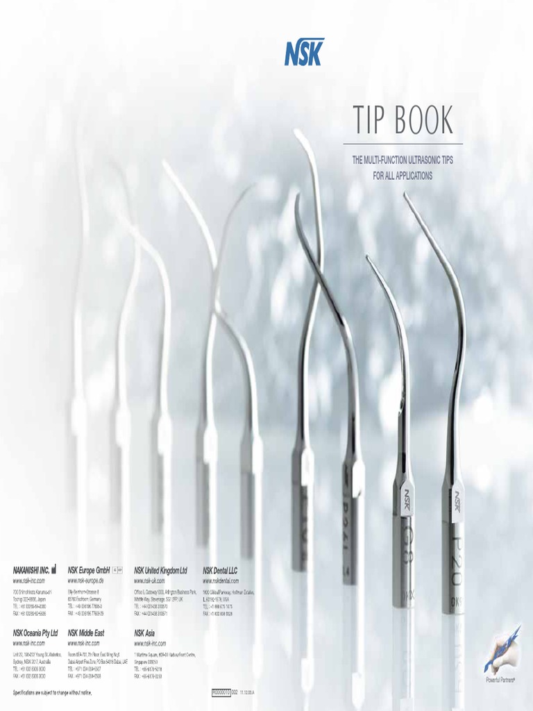 NSK Varios Tip Book | PDF | Health Sciences | Medical Specialties