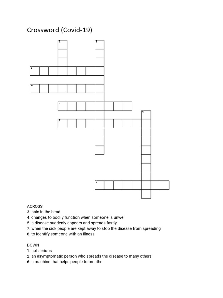 Crossword Covid | PDF | Science & Mathematics