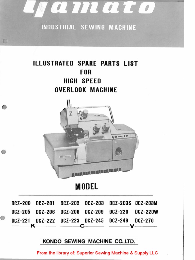 Illustrated Spare Parts List FOR High Speed Overlook Machine | PDF ...