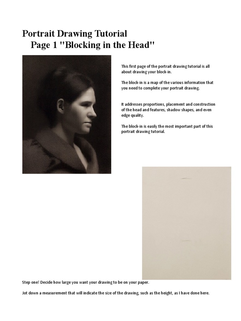 Portrait Drawing Tutorial PDF 1 | PDF | Drawing | Face