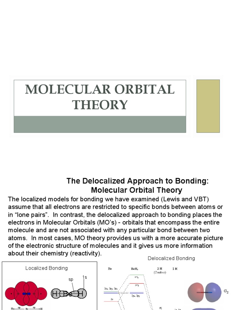 MO Theory | Download Free PDF | Molecular Orbital | Chemical Bond