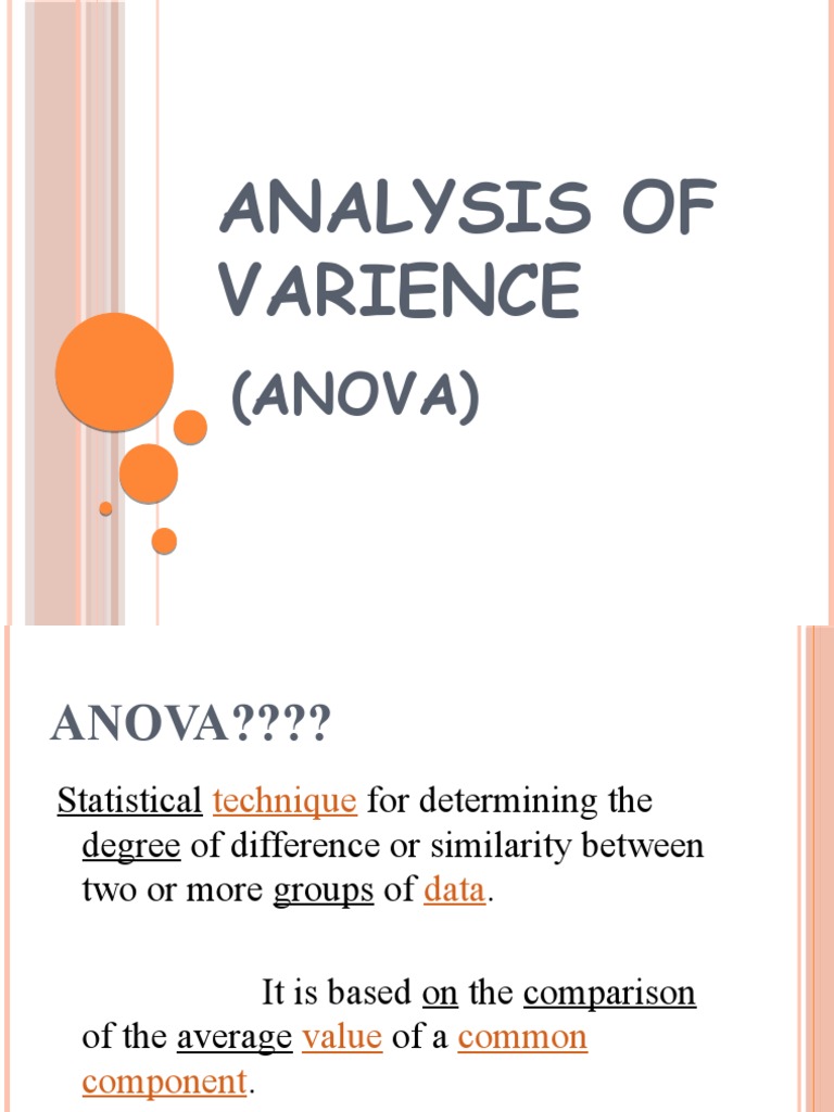 Analysis of Varience: (Anova) | PDF | Analysis Of Variance ...