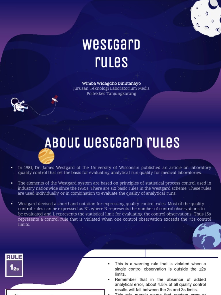 Westgard Rules - Wimba Dinutanayo | PDF | Observational Error ...