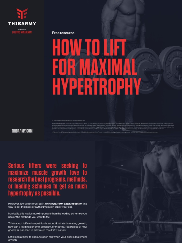 How To Lift For Maximal Hypertrophy: Free Resource | PDF | Muscle ...