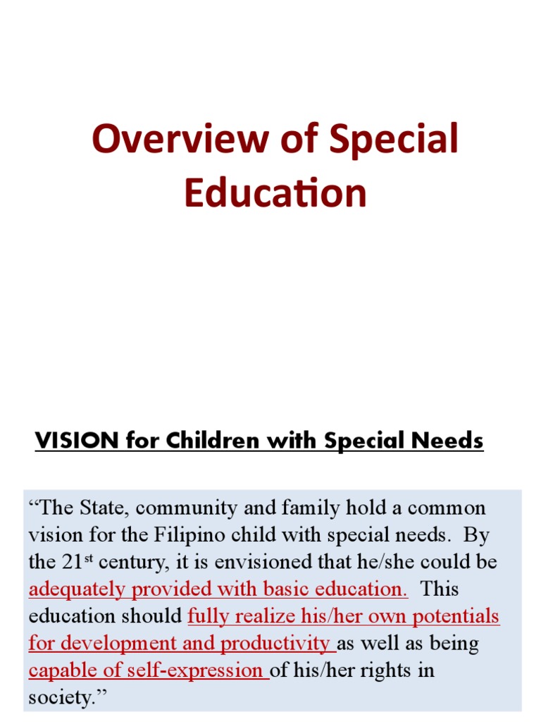 Overview of Special Education | PDF | Inclusion (Education) | Special ...