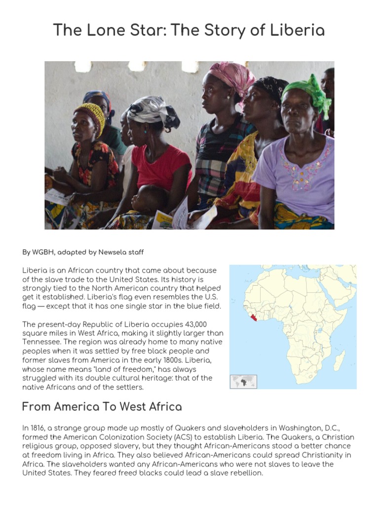 Article - The Lone Star (The Story of Liberia) - 1 | PDF | Liberia ...