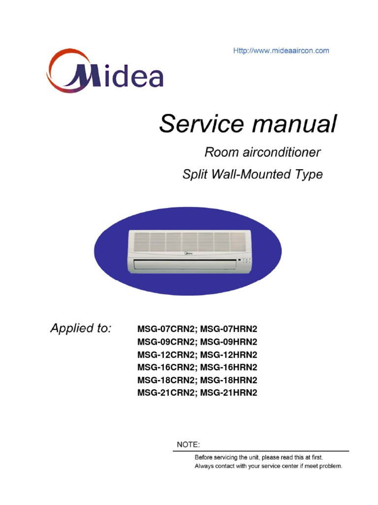 Midea-MSG Service Manual | PDF | Air Conditioning | Hvac