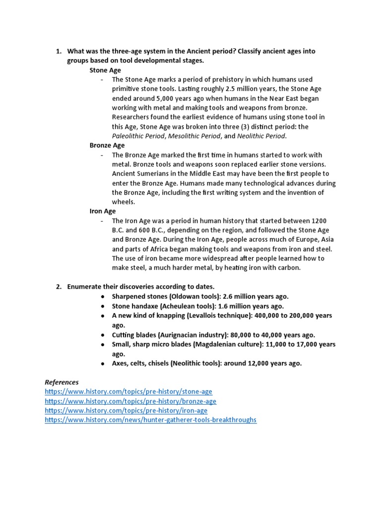 Three-Age System in Ancient Period | PDF | Stone Age | Archaeology