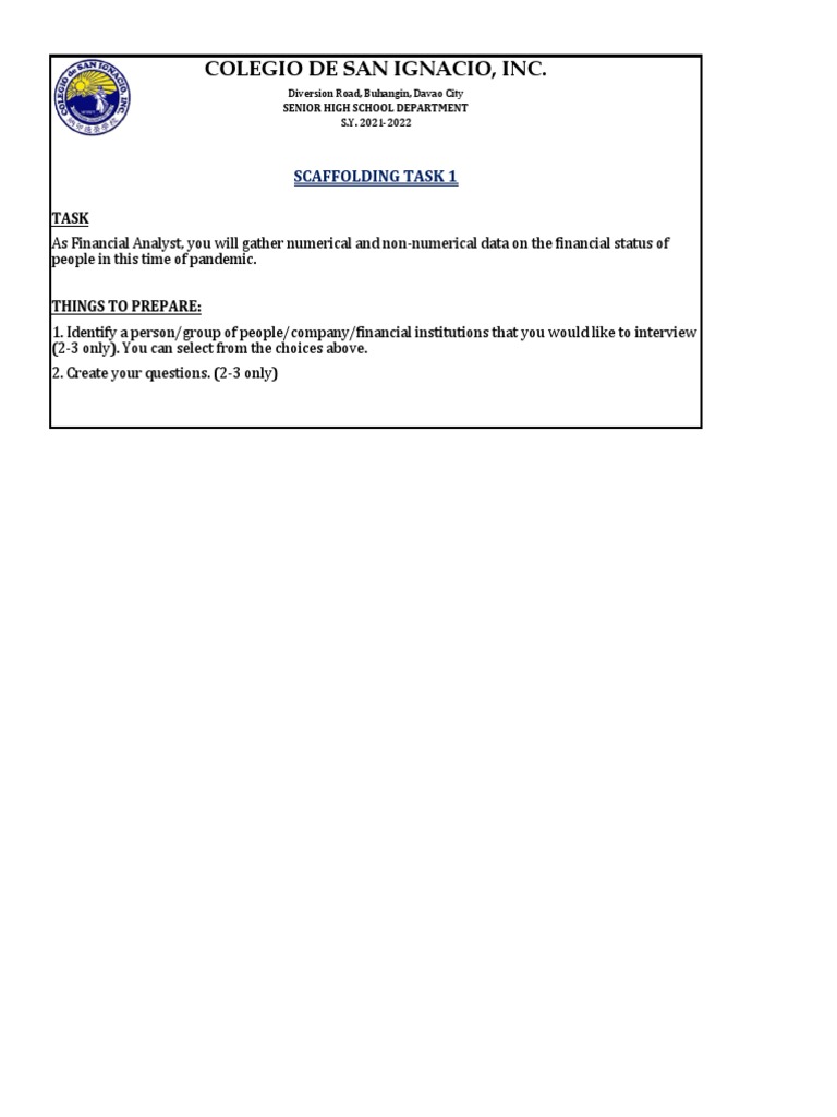 Scaffolding Task 1 1 | PDF