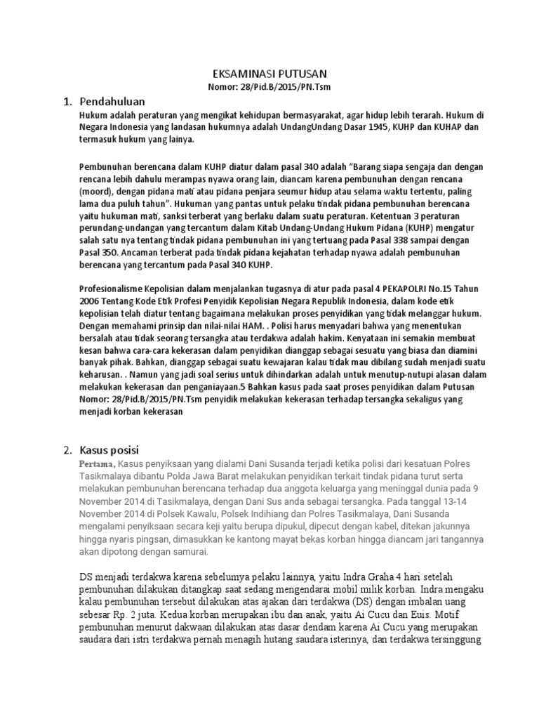 Eksaminasi Putusan | PDF
