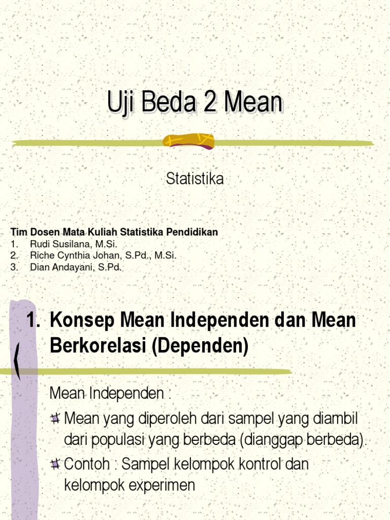 Uji Beda 2 Mean | PDF