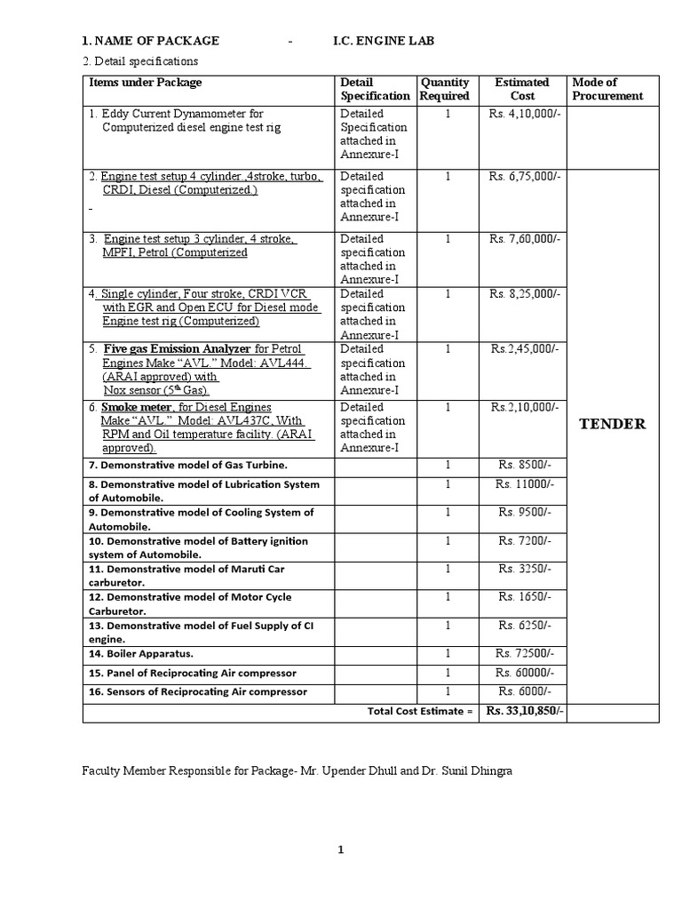 Specs Engine Lab | PDF | Diesel Engine | Engines