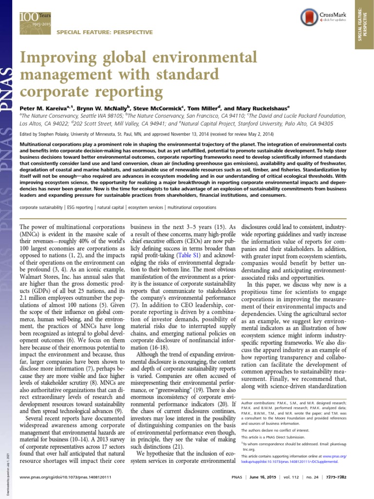 Improving Global Environmental Management With Standard Corporate ...