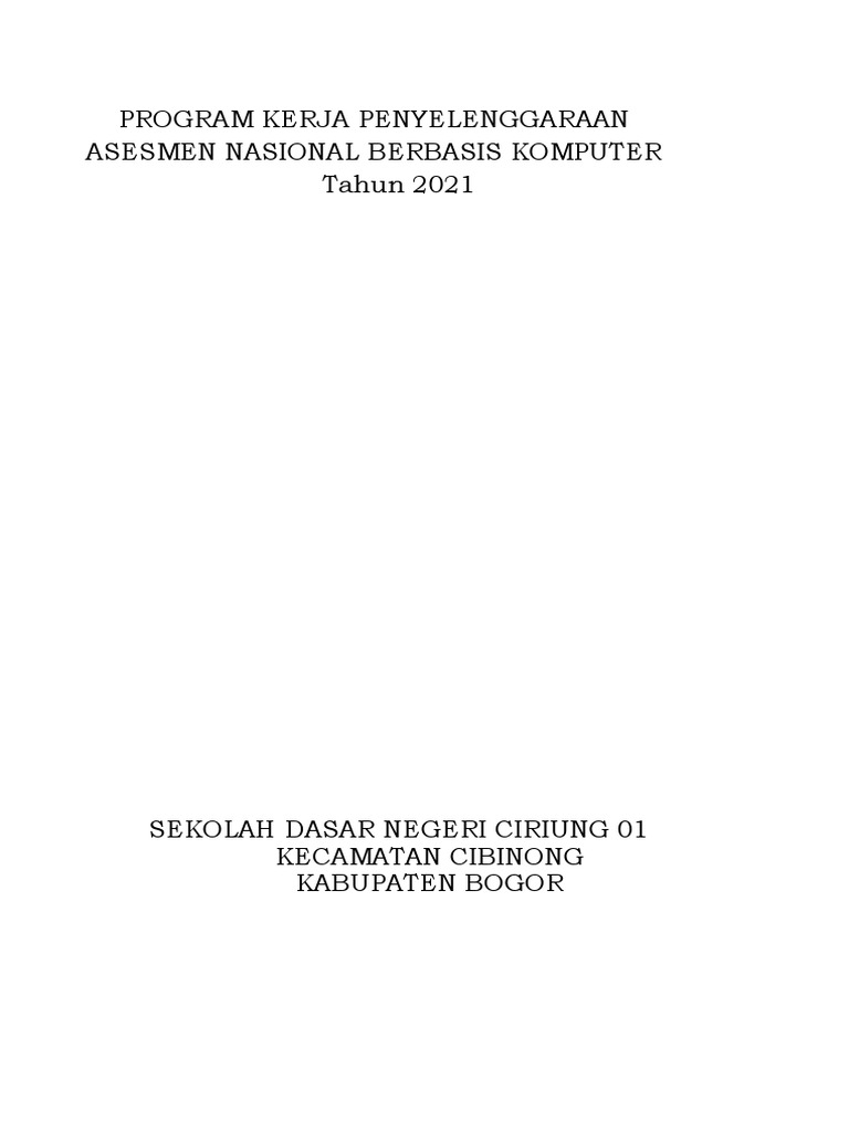 0-Program Kerja Anbk | PDF