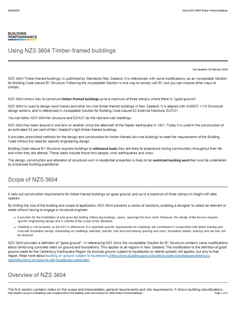 Using Nzs 3604 Timber Framed Buildings 239 | PDF | Framing ...