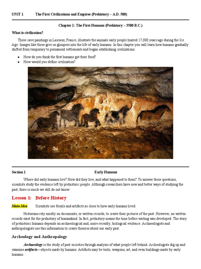 UNIT 1the First Civilizations and Empires | PDF | Homo | Archaeology