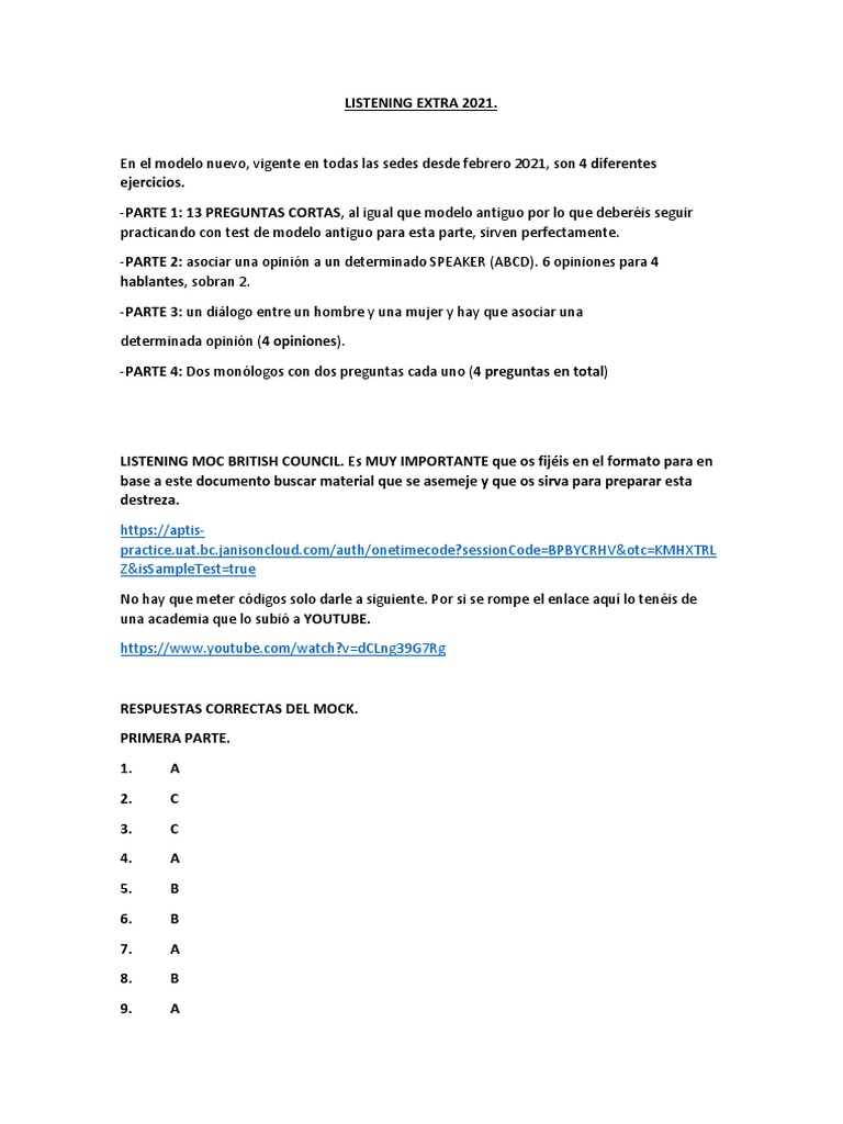Listening Extra 2021 | PDF