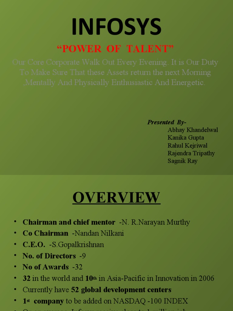 Infosys: "Power of Talent" | Download Free PDF | Investing | Dividend