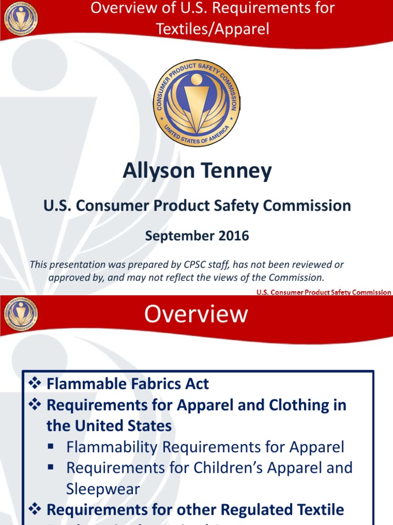 U.S. Textile Flammability Standards Overview | PDF | Clothing | Textiles