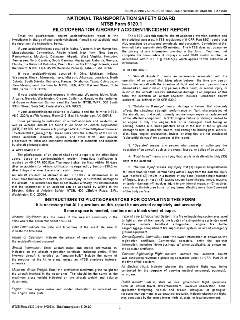 Accident Incident Report Form GARUDA-1-1 | PDF | Flight Instructor ...
