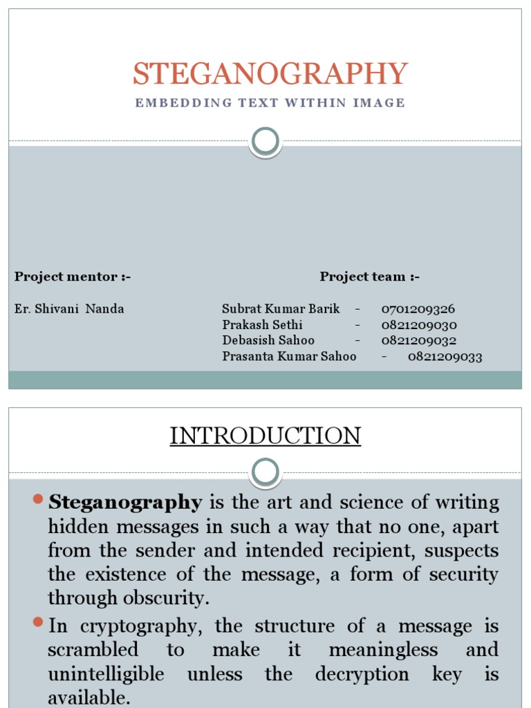 Steganography: Embedding Text Within Image | PDF | Secure Communication ...