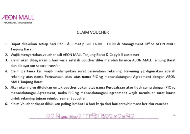 Prosedur Claim Voucher Aeon Mall | PDF