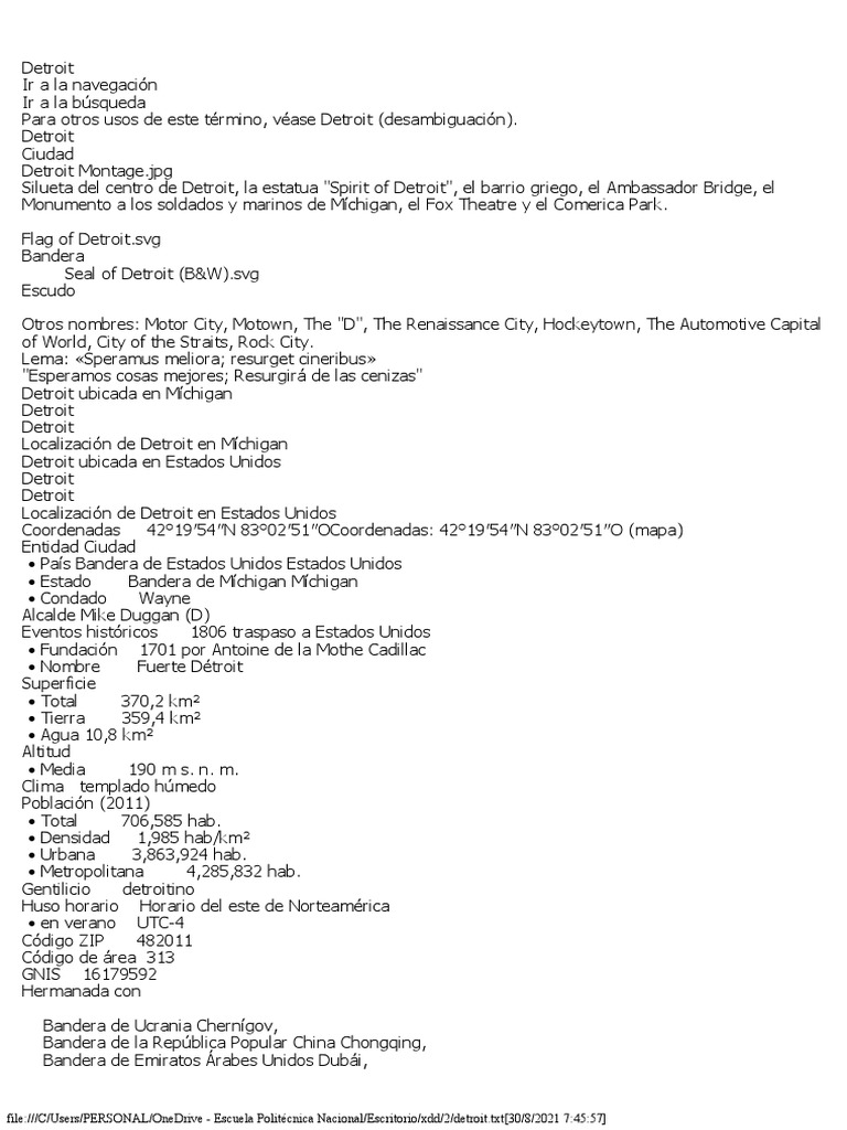 Detroit | PDF | Detroit