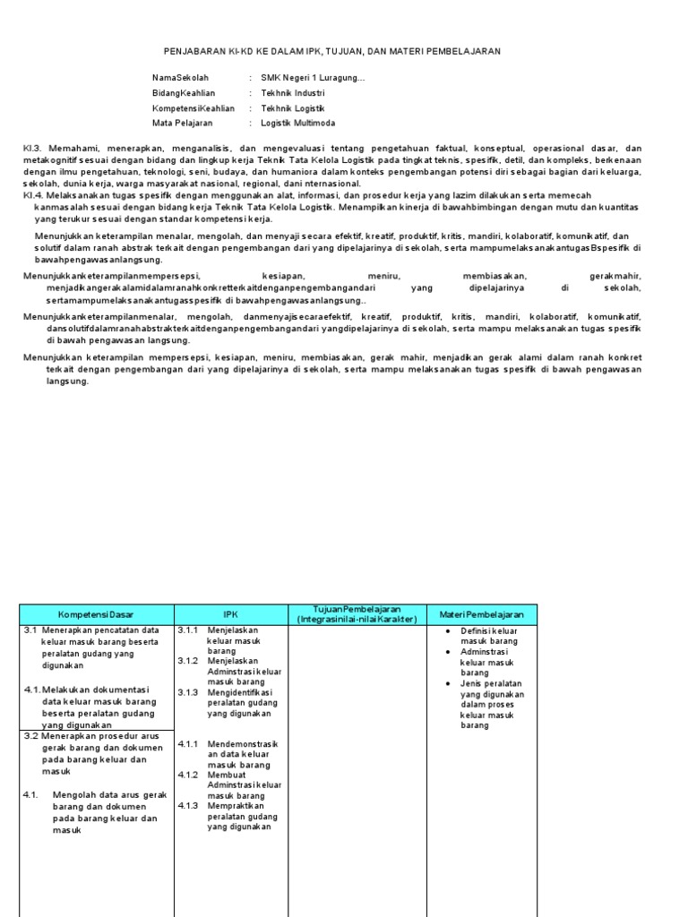 IPK Kelas XII Pergudangan | PDF