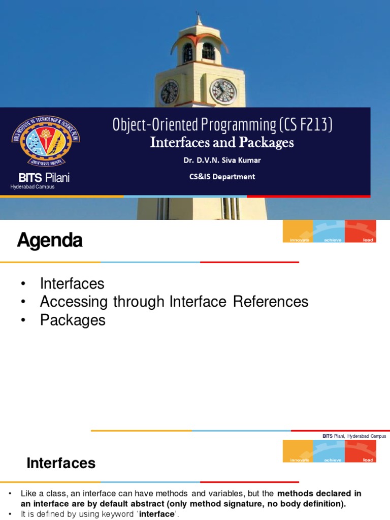 Object-Oriented Programming (CS F213) : Interfaces and Packages | PDF | Class (Computer ...