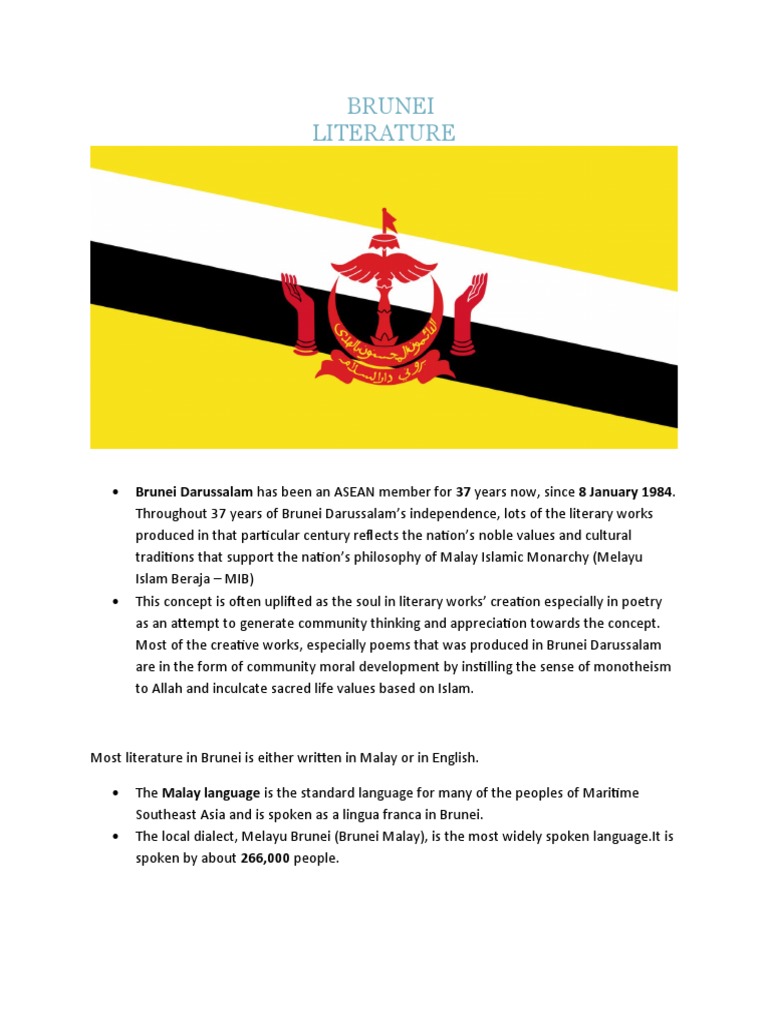 Brunei Literature Focuses on MIB Values | PDF | Brunei