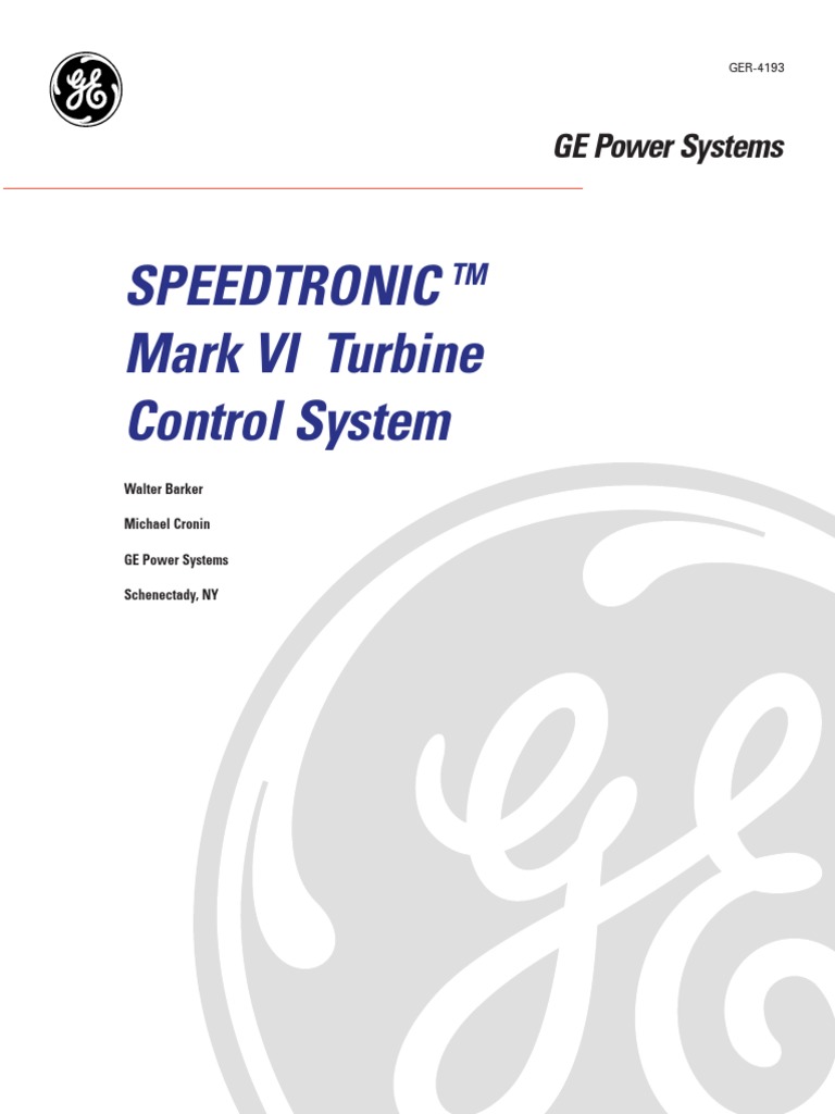 Speedtronic Mark VI Turbine Control System: GE Power Systems | PDF ...