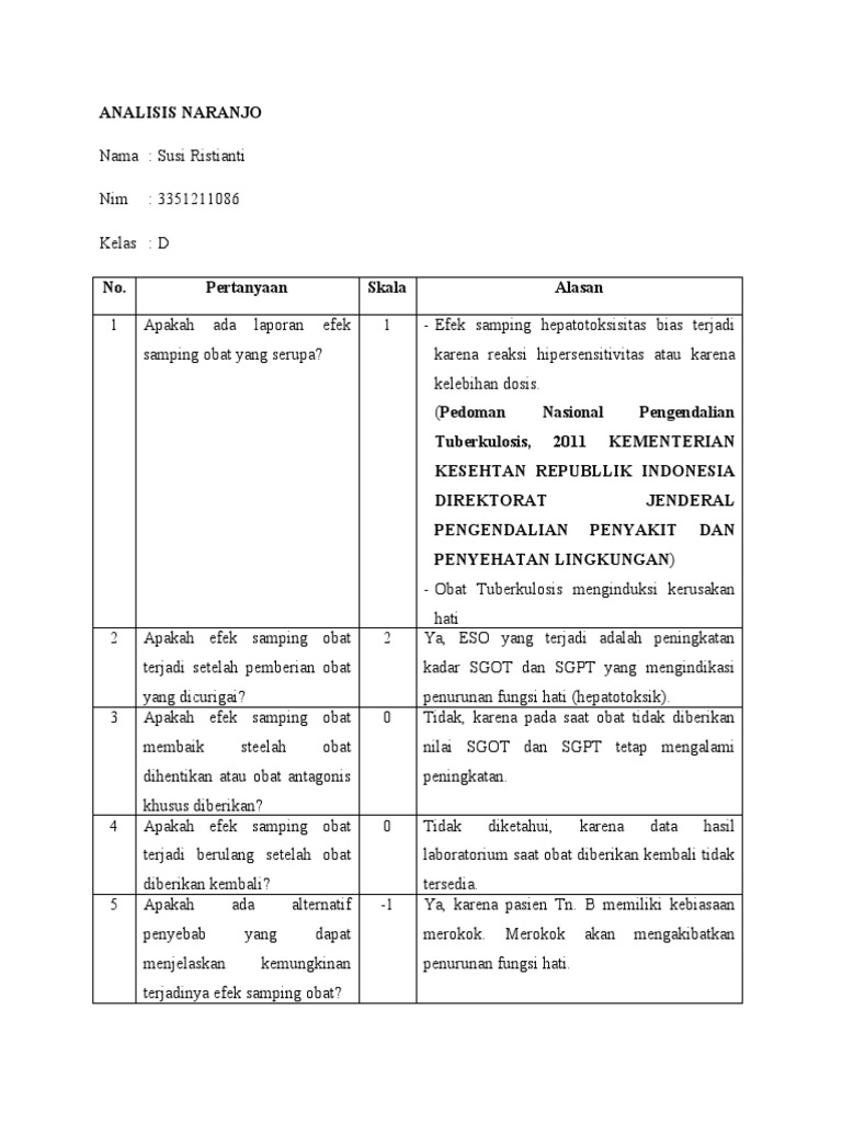Analisis Naranjo | PDF