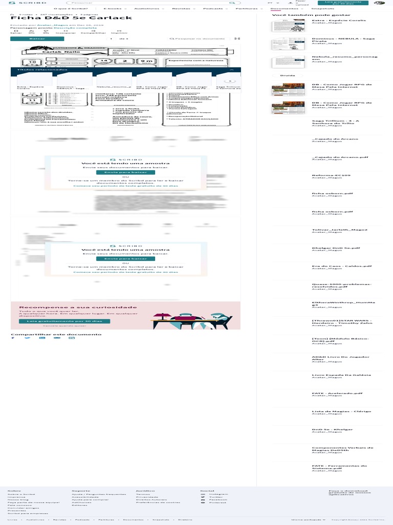 Ficha D&D 5e Druida | PDF