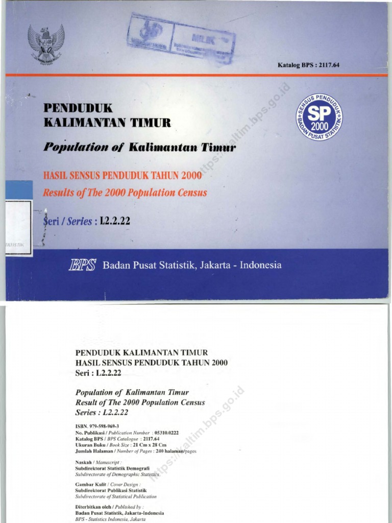 Penduduk Kalimantan Timur Hasil Sensus Penduduk Tahun 2000 | PDF
