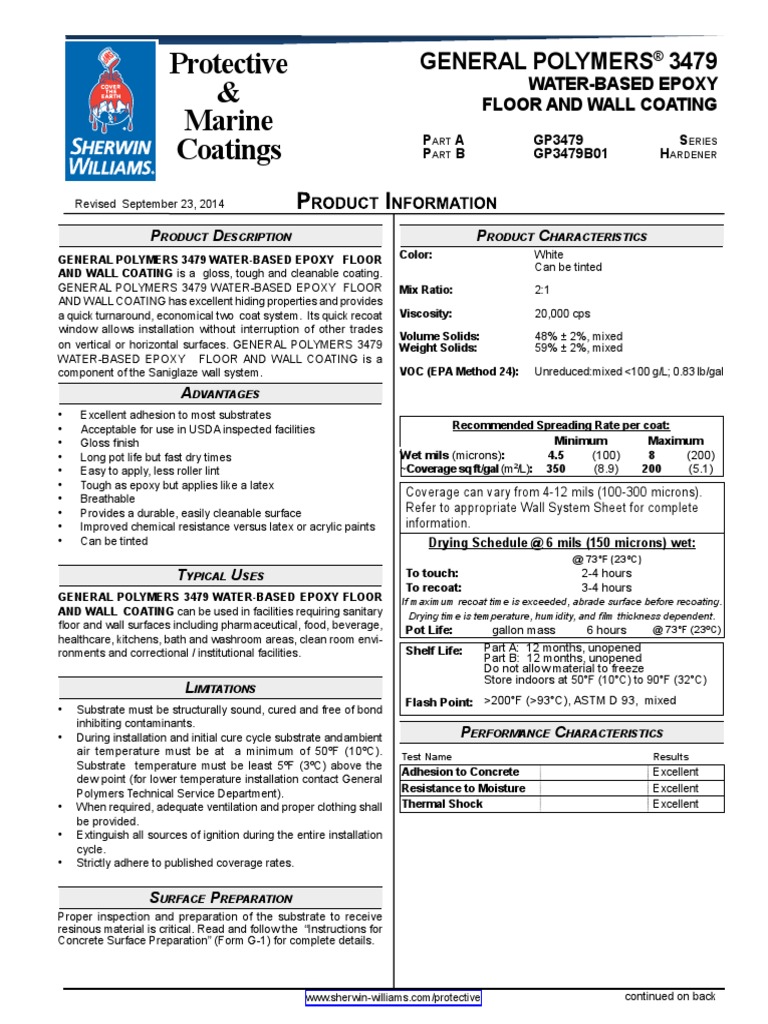 Protective & Marine Coatings: General Polymers 3479 | PDF | Epoxy | Paint