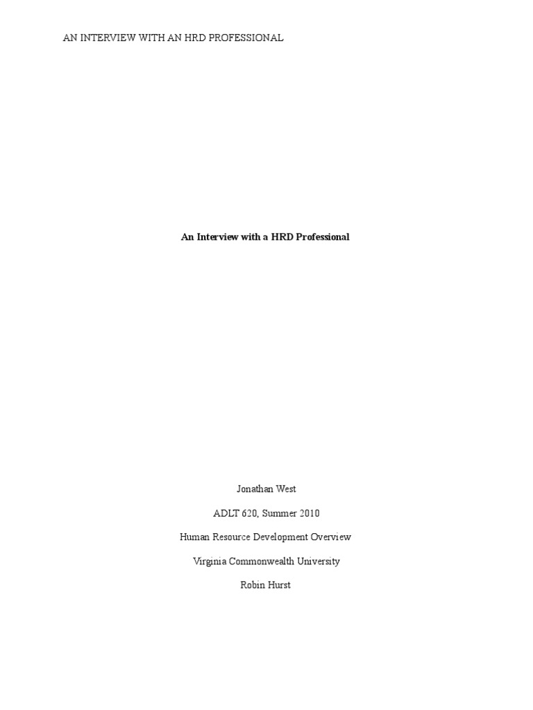 Insights from an HRD Professional Interview | PDF | Competence (Human ...