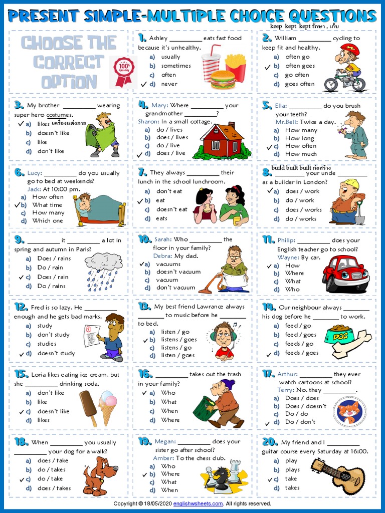 Present Simple Worksheet | PDF