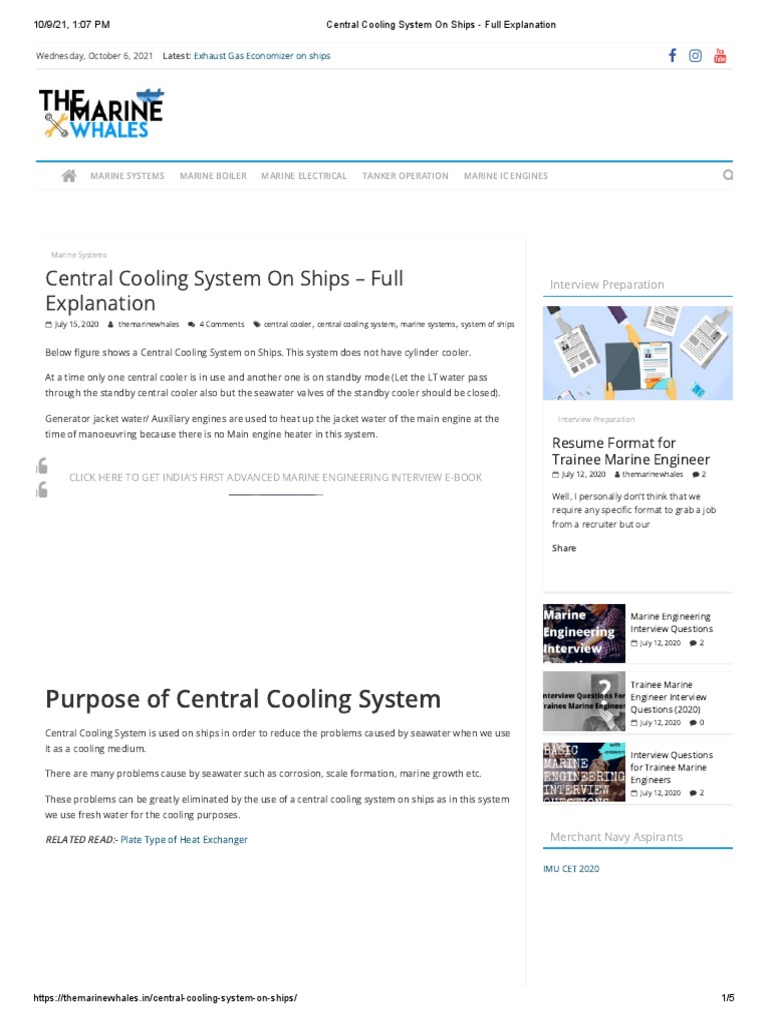 Central Cooling System On Ships - Full Explanation | PDF | Pump ...