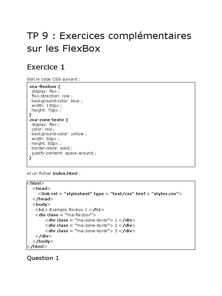 TP9 Web-Flexbox | PDF | Génie logiciel | Internet