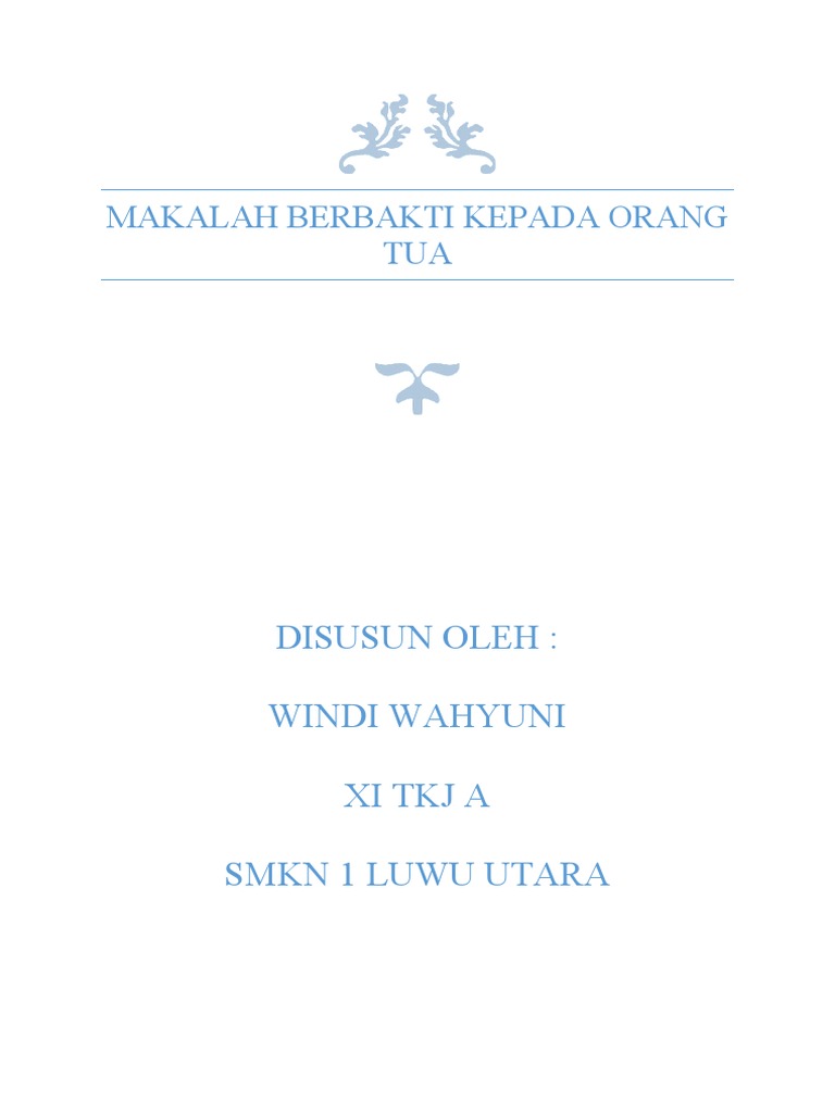 Makalah Berbakti Kepada Orang Tua | PDF