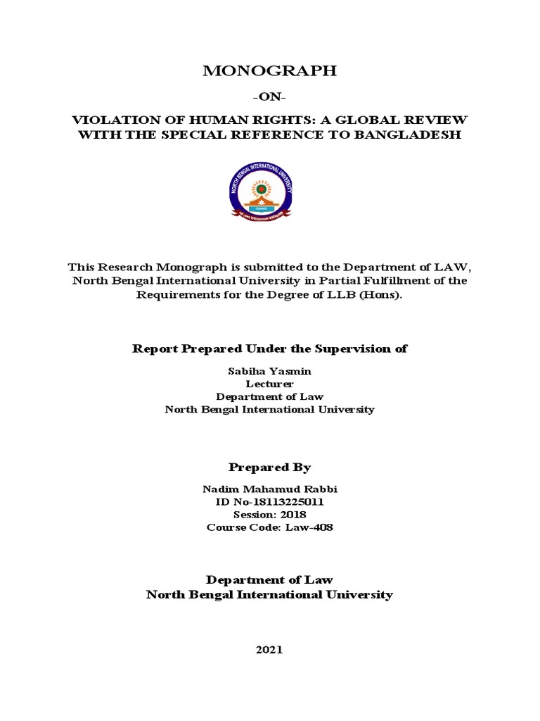 Research - Monograph - On - Violation - of - Human Nadim Mahamud Rabbi ...
