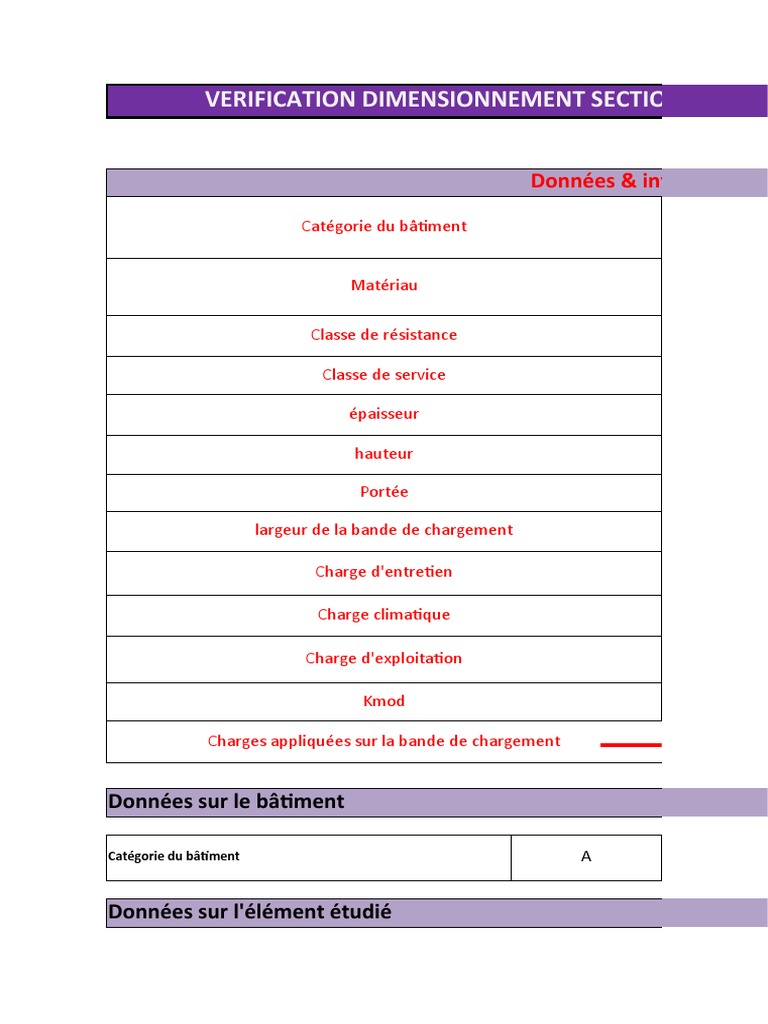 Verification Dimensionnement Section Poutre Sur 2 Appuis Avec 1 Charge ...