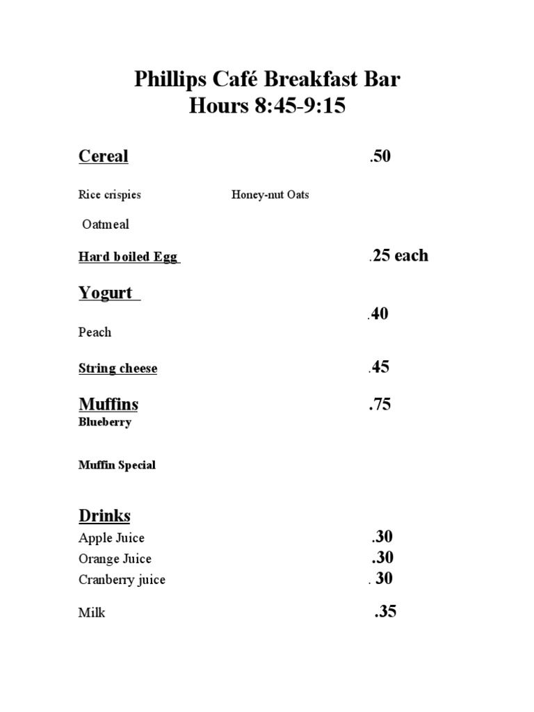 Breakfast Menu PDF