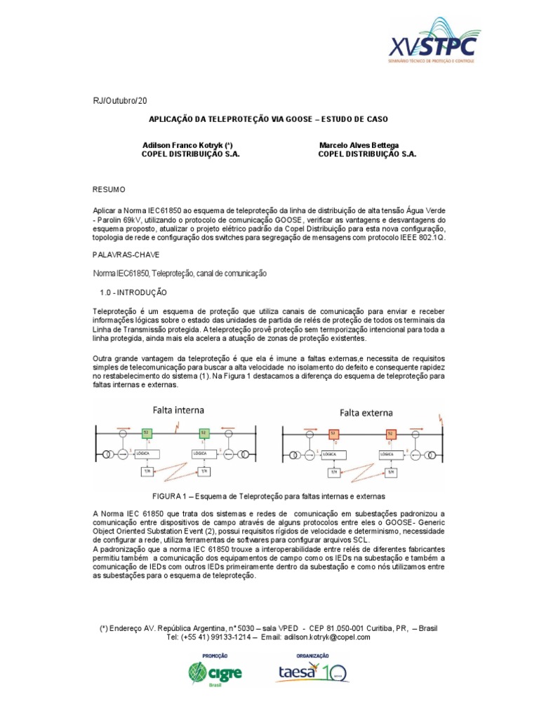 Aplicação Da Teleproteção Via Goose - Estudo de Caso | PDF | Rede de ...