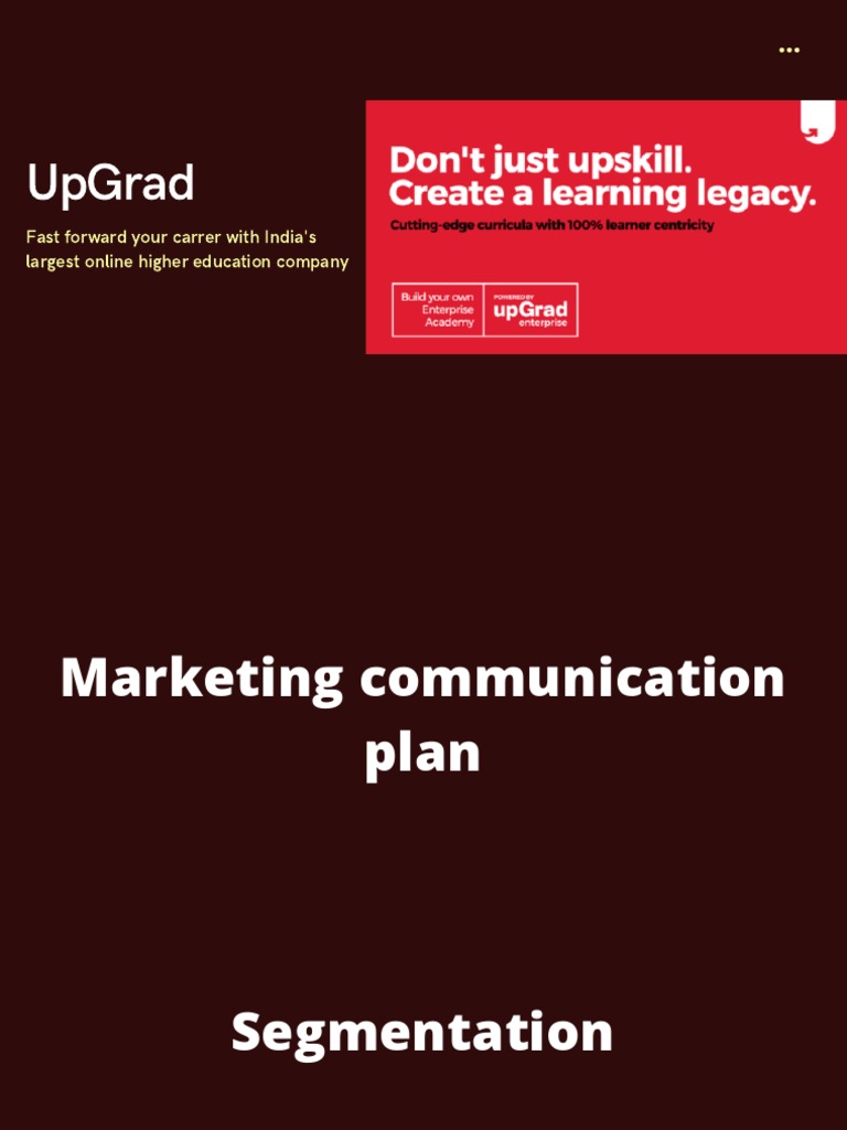 UpGrad Marketing Communication Plan | PDF | Career & Growth