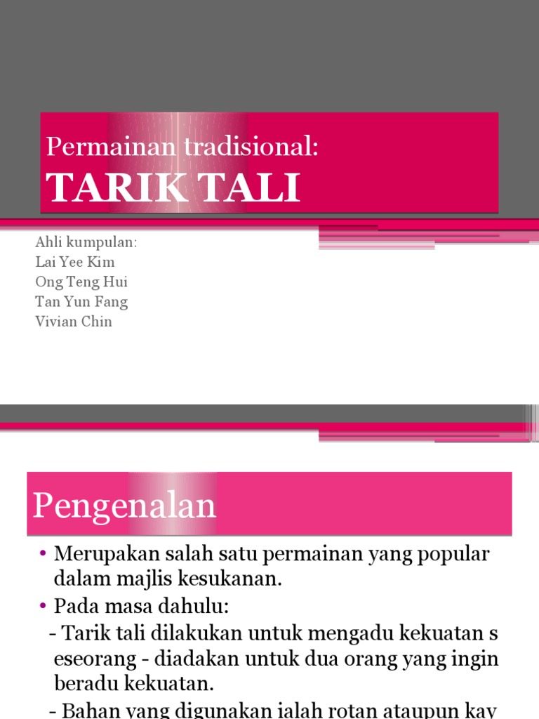 Permainan Tradisional Tarik Tali Power Point | PDF
