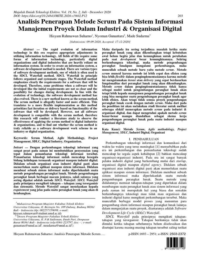 Analisis Penerapan Metode Scrum Pada Sistem Informasi Manajemen Proyek ...
