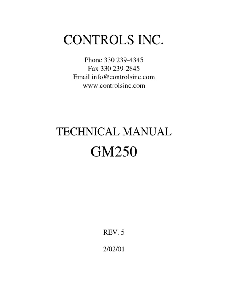 GM 250 Control - System - Manual | PDF | Relay | Resistor